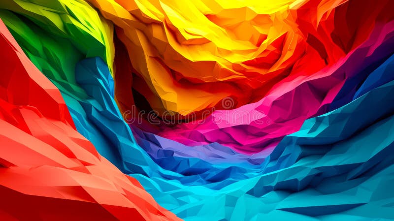 Abstract Colorful Landscape with Vibrant Geometric Shapes and Textures ...