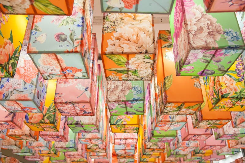 Abstract colorful lantern editorial stock image. Image of indoor - 86330204