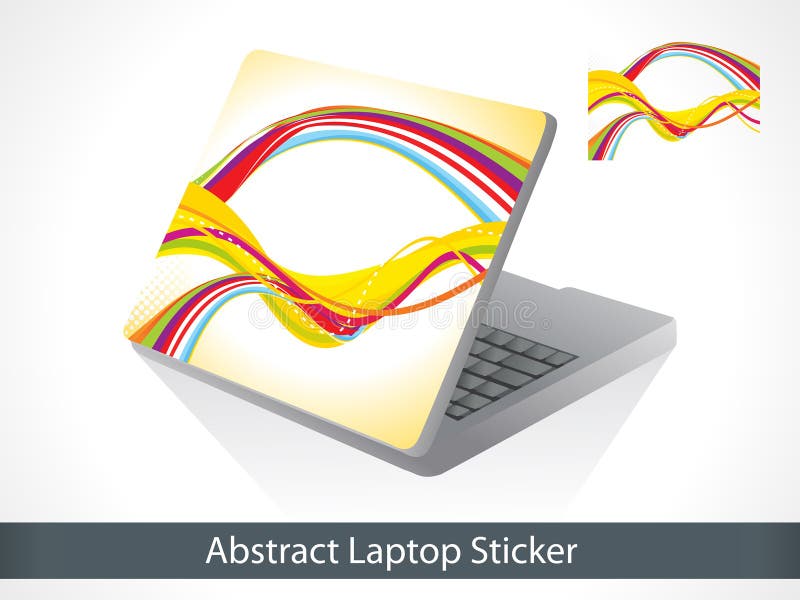 Abstract Colorful Laptop Sticker Stock Vector - Illustration of retail ...
