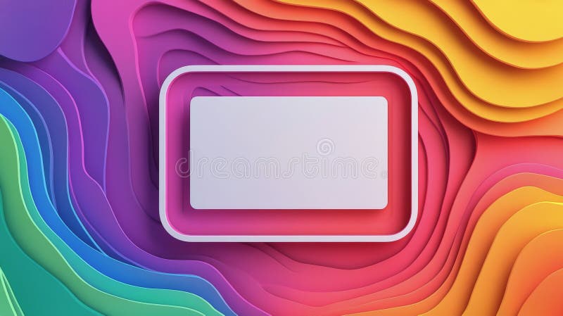 Abstract Colorful Layered Background with a Blank Rectangular Space for ...