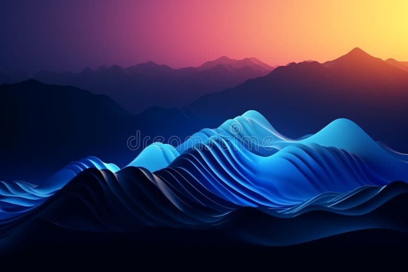 Abstract Colorful Layered Glowing Mountain Background Generative Ai ...