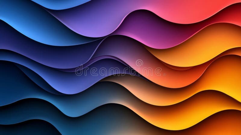 Abstract Colorful Layered Wave Background Stock Illustration ...