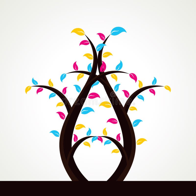 Abstract Colorful Leaf Tree Stock Vector - Illustration of colorful ...