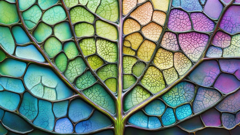 Abstract Colorful Leaf Vein Structure Design Stock Illustration ...