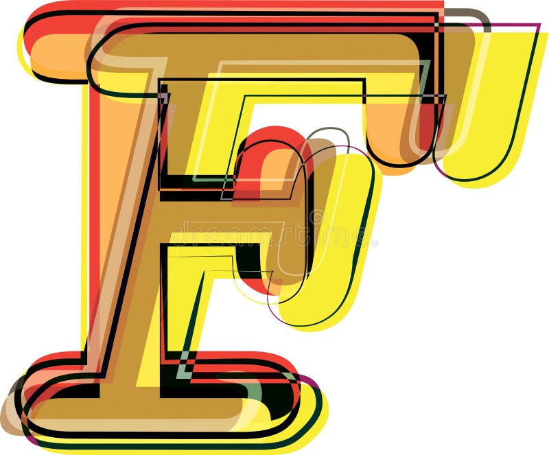 Abstract Colorful Letter F stock vector. Illustration of draw - 262757929