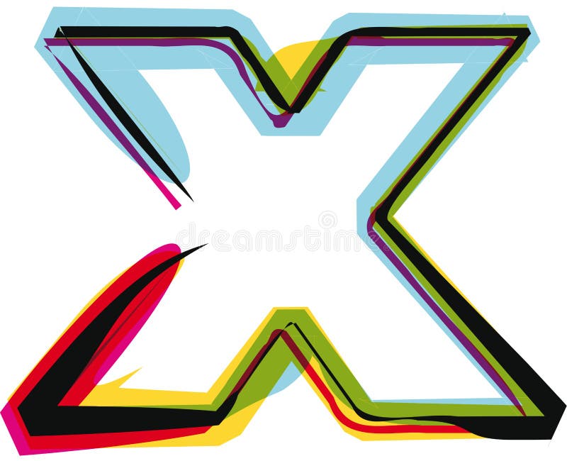 Abstract colorful Letter X stock vector. Illustration of colorful ...