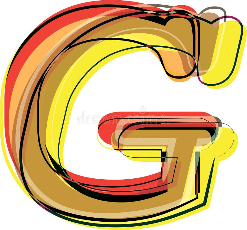 Abstract Colorful Letter G stock vector. Illustration of draw - 262757936