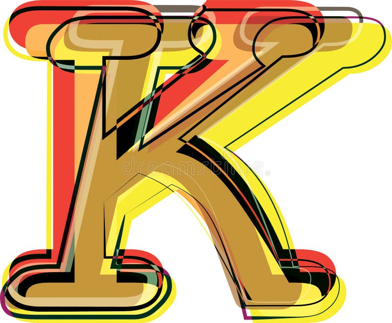 Abstract Colorful Letter K stock illustration. Illustration of font ...