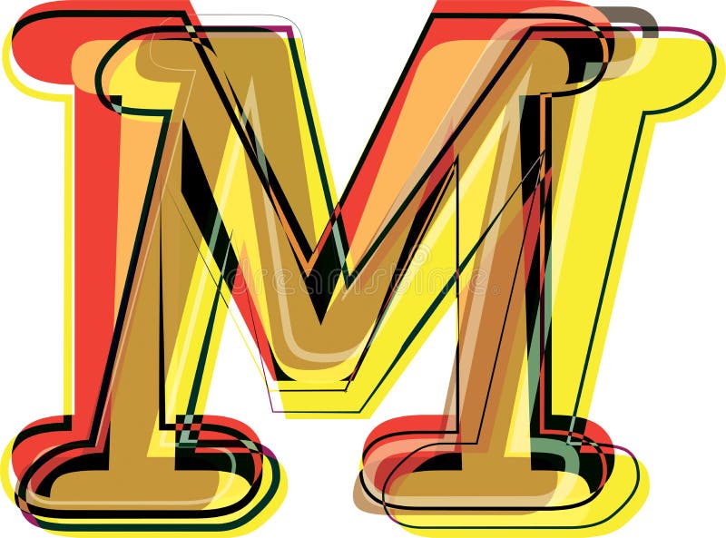 Abstract Colorful Letter M stock vector. Illustration of rough - 262757951