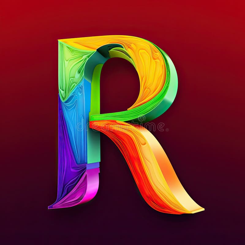 Abstract Colorful Letter R on White Background Stock Image ...