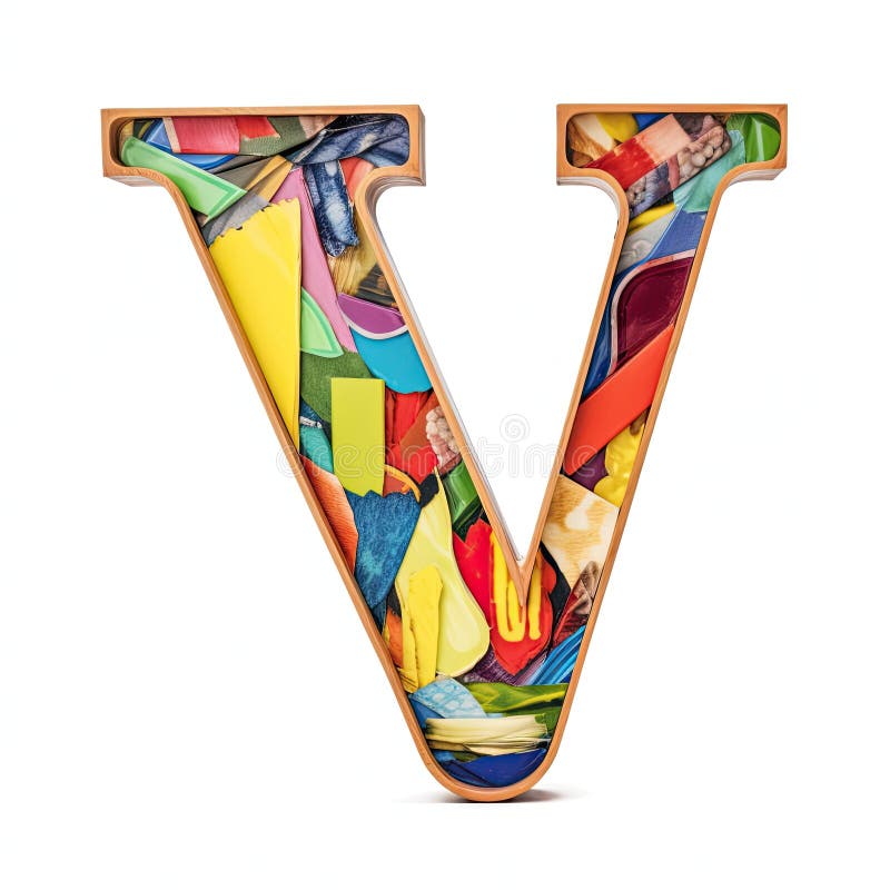 Abstract Colorful Letter V on White Background Stock Photo ...