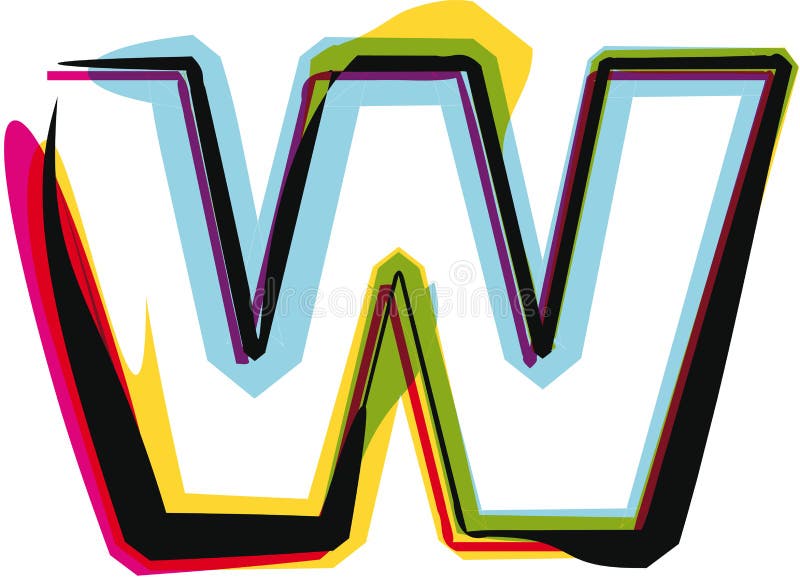 Abstract colorful Letter W stock vector. Illustration of alphabet ...