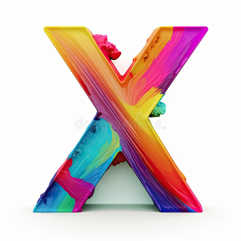 Abstract Colorful Letter X on White Background Stock Photo ...
