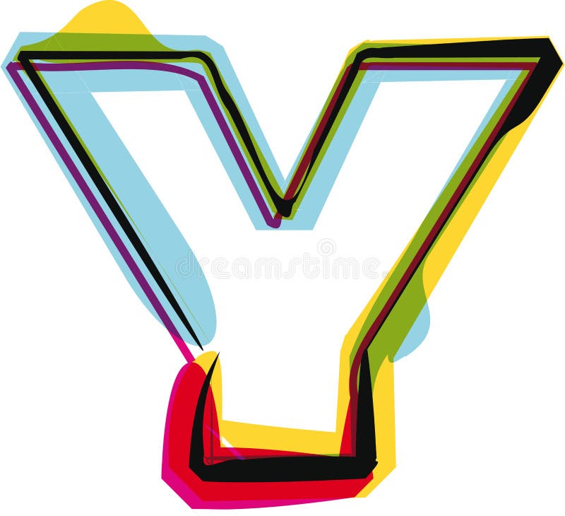 Abstract colorful Letter Y stock vector. Illustration of rough - 102183504