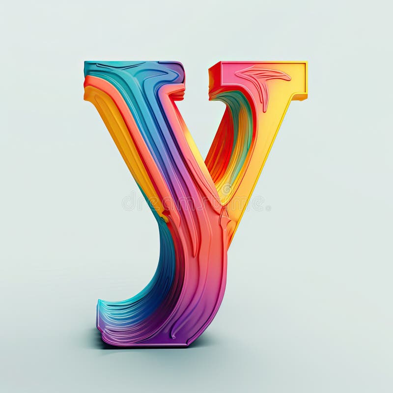 Abstract Colorful Letter Y on White Background Stock Image ...