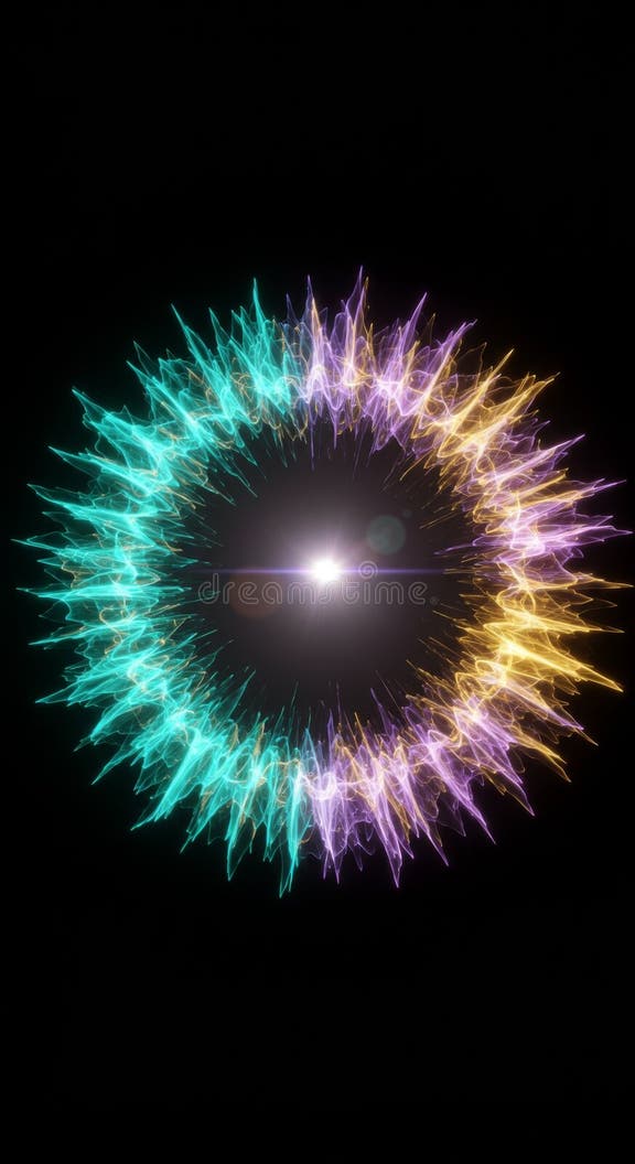 Abstract Colorful Light Burst Circle Stock Illustration - Illustration ...