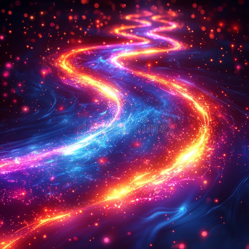 Abstract Colorful Light Flow with Dynamic Energy and Glowing Effects ...