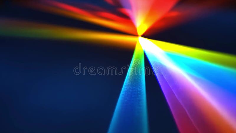 Abstract Colorful Light Rays in Dark Background Highlighting Spectrum ...