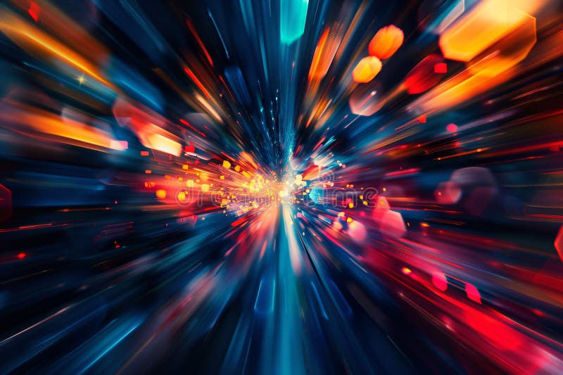 Abstract of Colorful Light Rays. Zoom Blur Effect Abstract Background ...