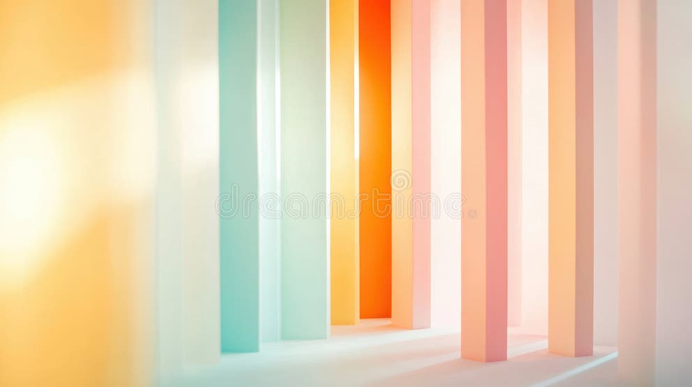 Abstract Colorful Light and Shadow Patterns on Geometric Pillars, AI ...