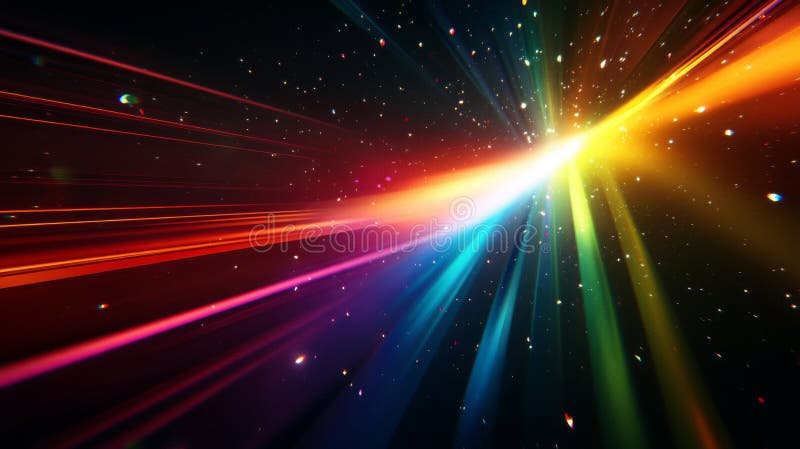Abstract Colorful Light Streaks in Space Stock Illustration ...