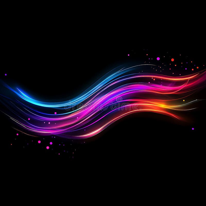 Colorful Light Trails Flowing on Black Background. Generative AI Stock ...