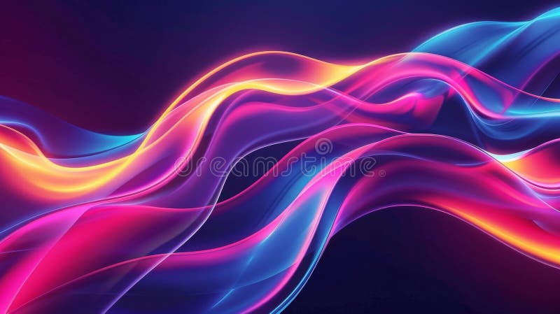Abstract Colorful Light Waves on a Dark Background Stock Photo - Image ...