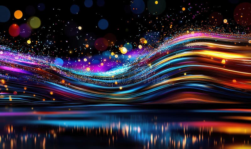 Abstract Colorful Light Waves with Neon Motion and Glow Stock Image ...