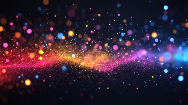 Abstract Colorful Lights Sparkling Wave Pattern Stock Illustration ...