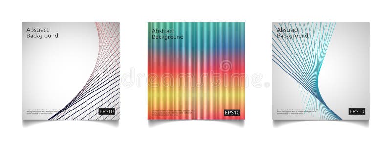 Abstract Colorful Line Art Cover Template with Gradient Shape ...