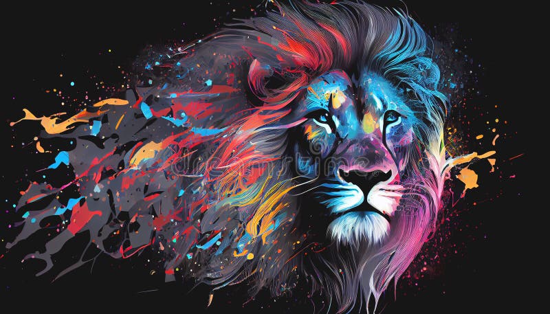 Colorful lion illustration stock illustration. Illustration of colour ...