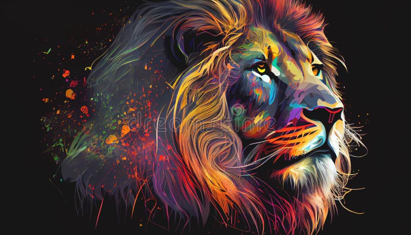 Colorful lion illustration stock illustration. Illustration of color ...