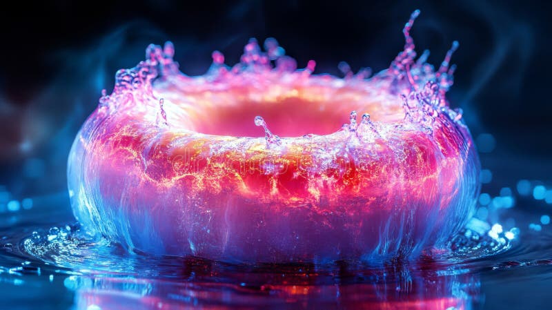 Abstract Colorful Liquid Splash with Glowing Energy Stock Illustration ...