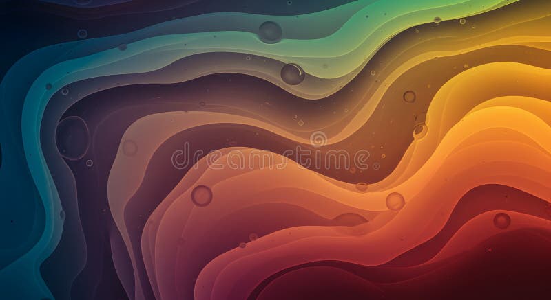 Abstract Colorful Liquid Waves with Bubbles Background Stock ...
