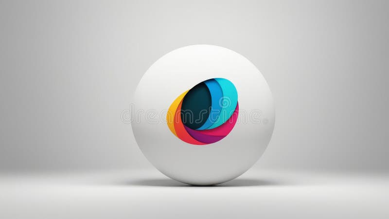 Abstract Colorful Logo on a White Sphere Stock Illustration ...