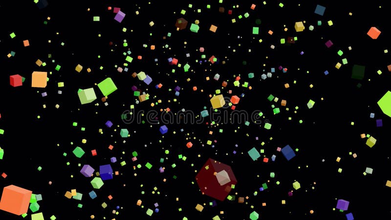 Abstract Colorful Lots of Cube Floating Around Overlay Transparency ...