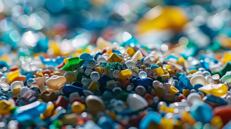 Abstract Colorful Macro Shot of Mixed Plastic Particles and ...