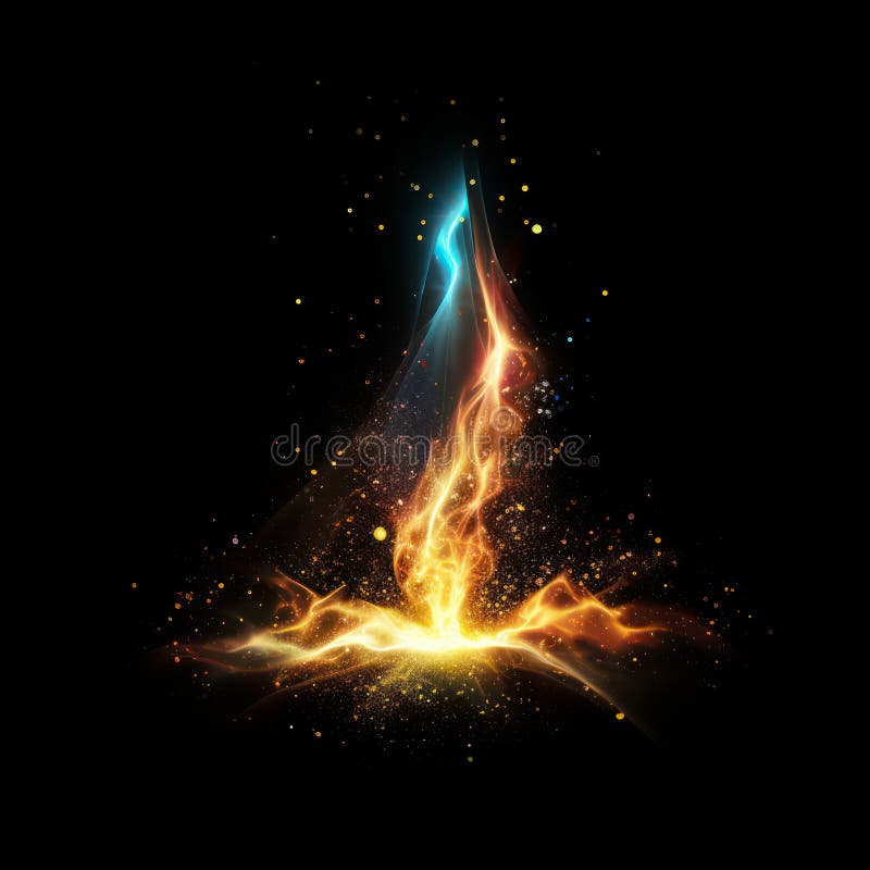 Abstract Colorful Magic Shine on Black Background. Glowing Particles ...