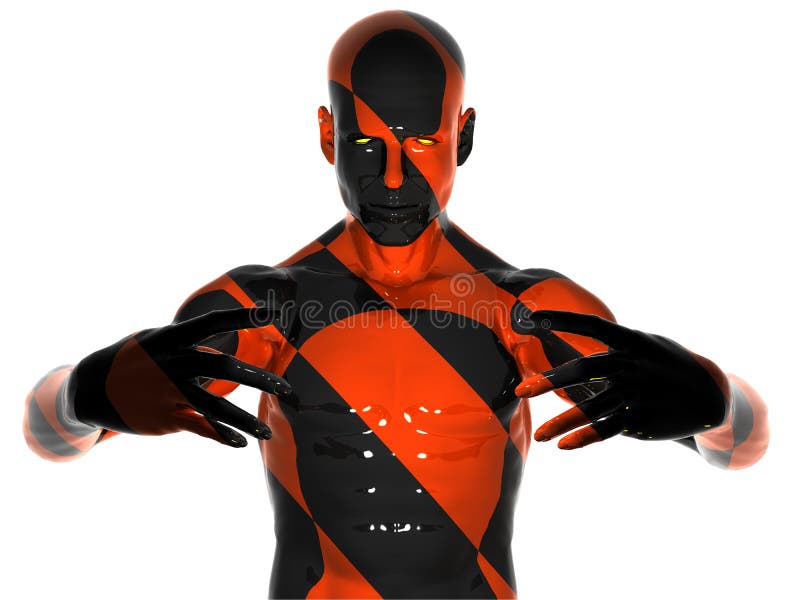 The Face of an Abstract Colorful Black-red Man Stock Illustration ...