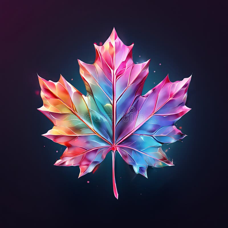 Abstract Colorful Maple Leaf Stock Illustration - Illustration of shiny ...