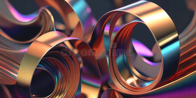 Abstract Colorful Metallic Waves - a Dynamic Play of Light and Color on ...