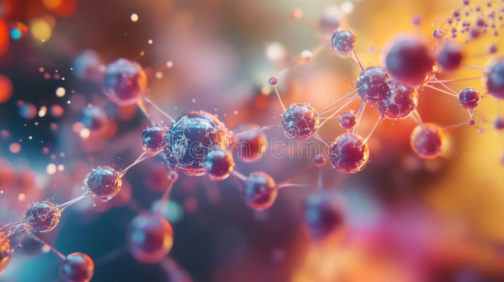 Abstract Colorful Molecular Structure Network Stock Illustration ...