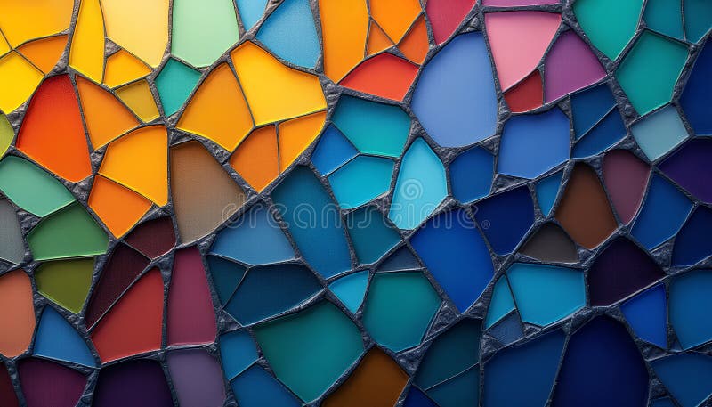 Abstract Colorful Mosaic: a Vibrant Display of Irregular Shapes and ...