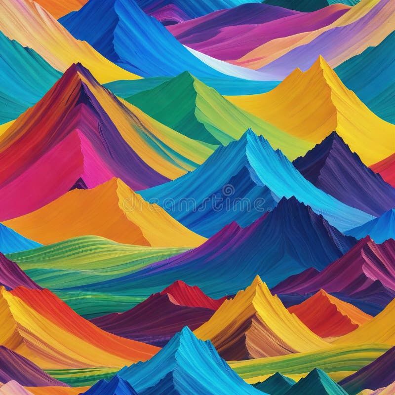 Abstract Colorful Mountain Landscape Stock Image - Image of landscape ...