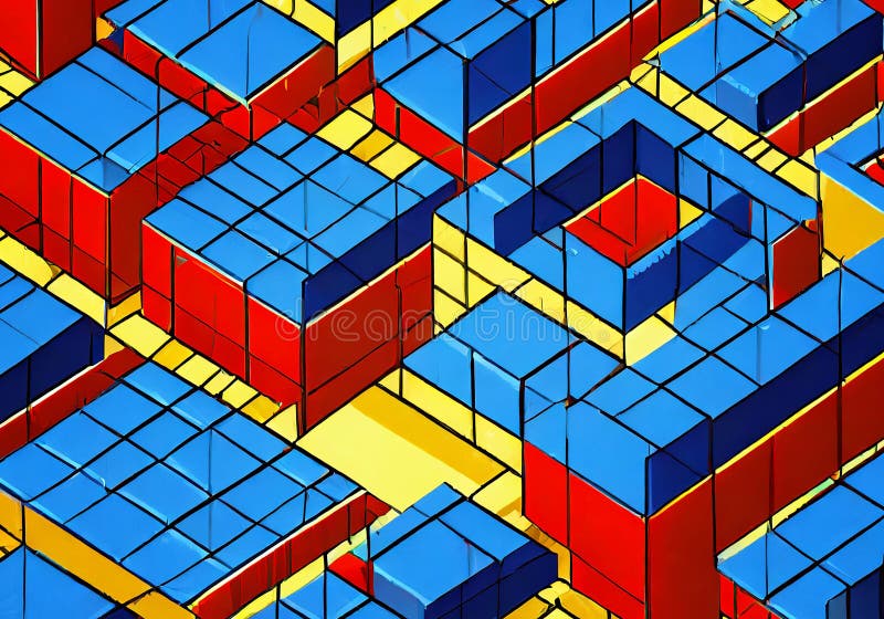 Abstract Colorful Mozaic Tile Dominated with Blue Color Realistic ...