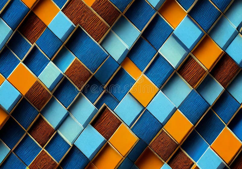 Abstract Colorful Mozaic Tile Dominated with Blue Color Realistic ...