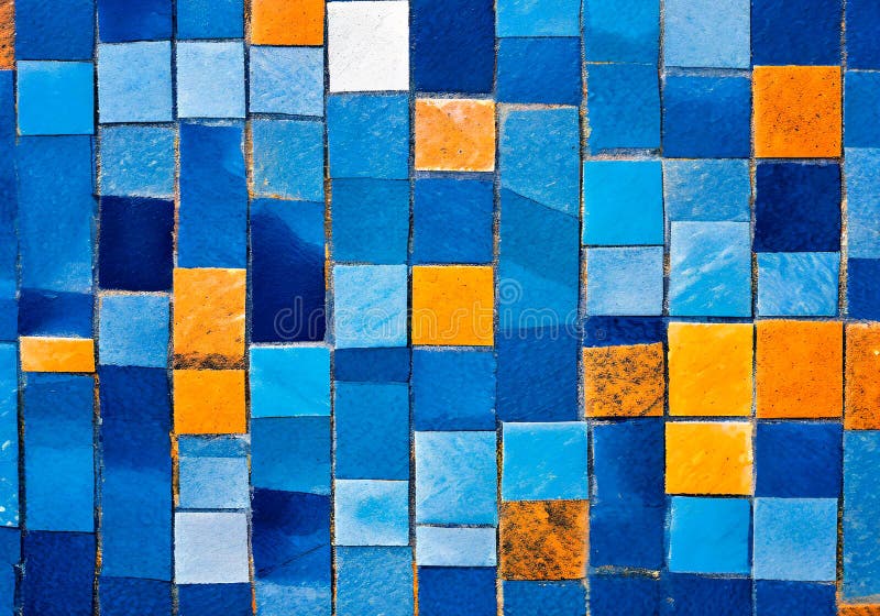 Abstract Colorful Mozaic Tile Dominated with Blue Color Realistic ...