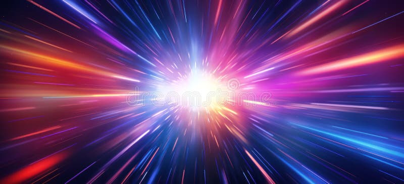 Abstract Colorful Multicolor Light Speed, Hyperspace Background ...