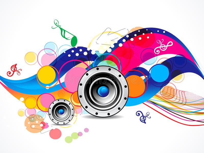 Colorful Musical Background with Treble Clef Stock Illustration ...
