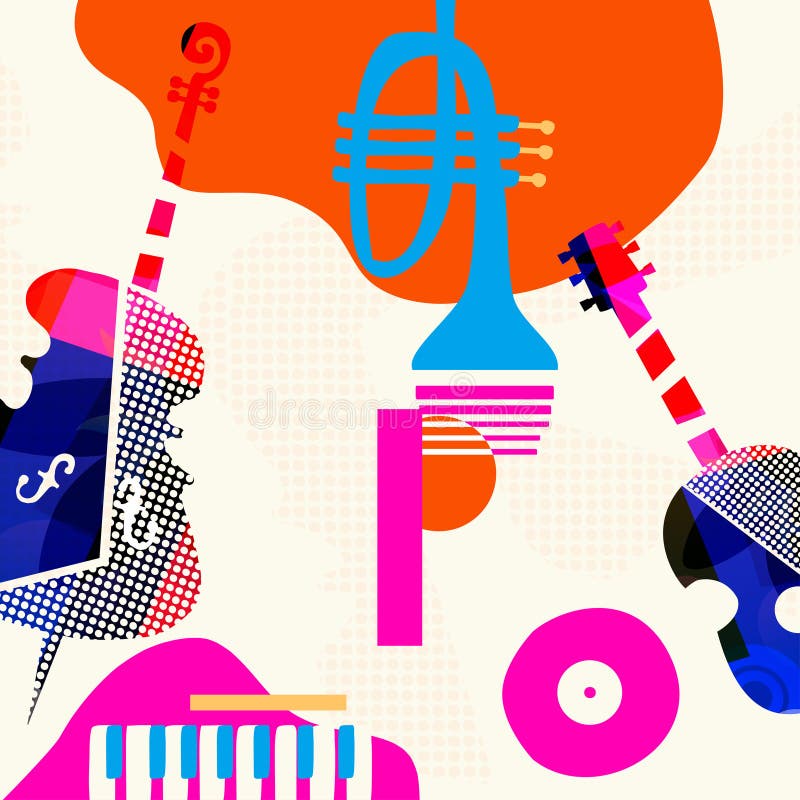 Colorful Musical Background with Treble Clef Stock Illustration ...